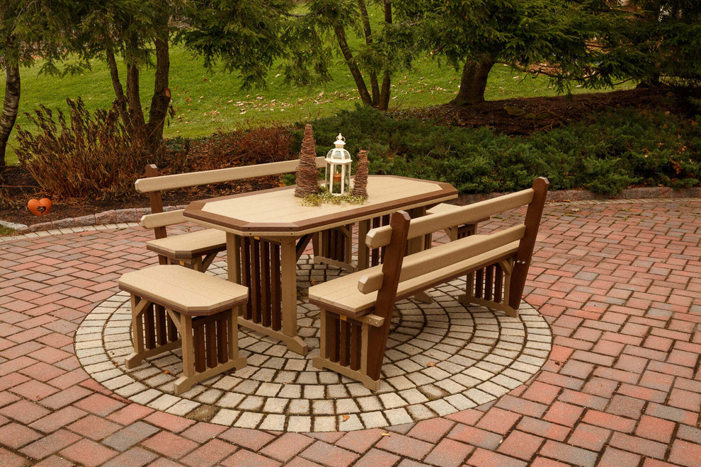 Mission Outdoor Dining Furniture -72" with Benches – Sunzout Outdoor ...