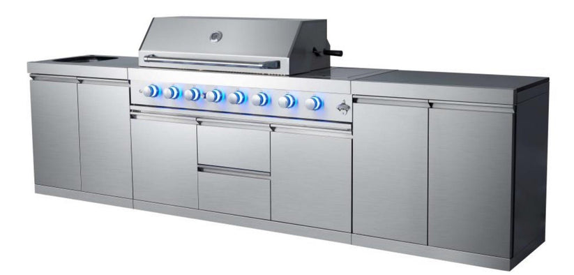 Stainless Steel Modular Outdoor Kitchen with Grill, Side Burner and 2 ...