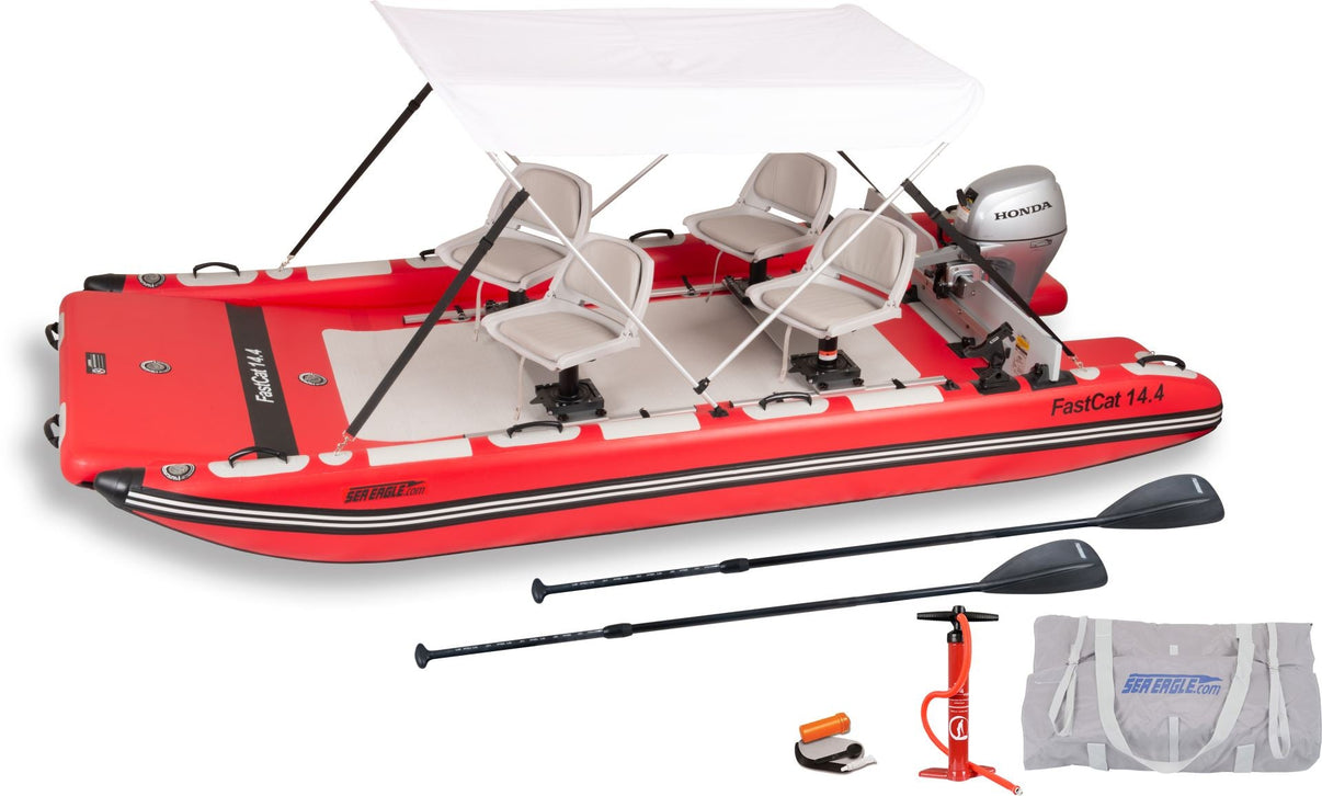Sea Eagle FastCat 14 Catamaran Inflatable Boat Honda Motor Package ...