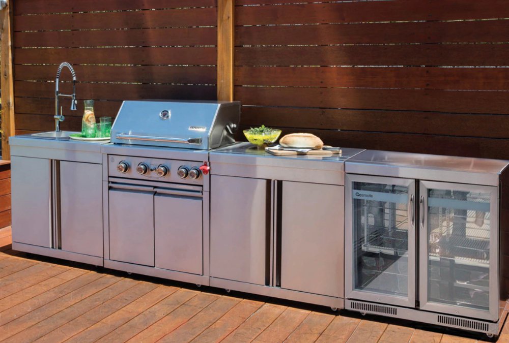 Stainless Steel Modular Outdoor Kitchen Island with Built in Grill, Re ...